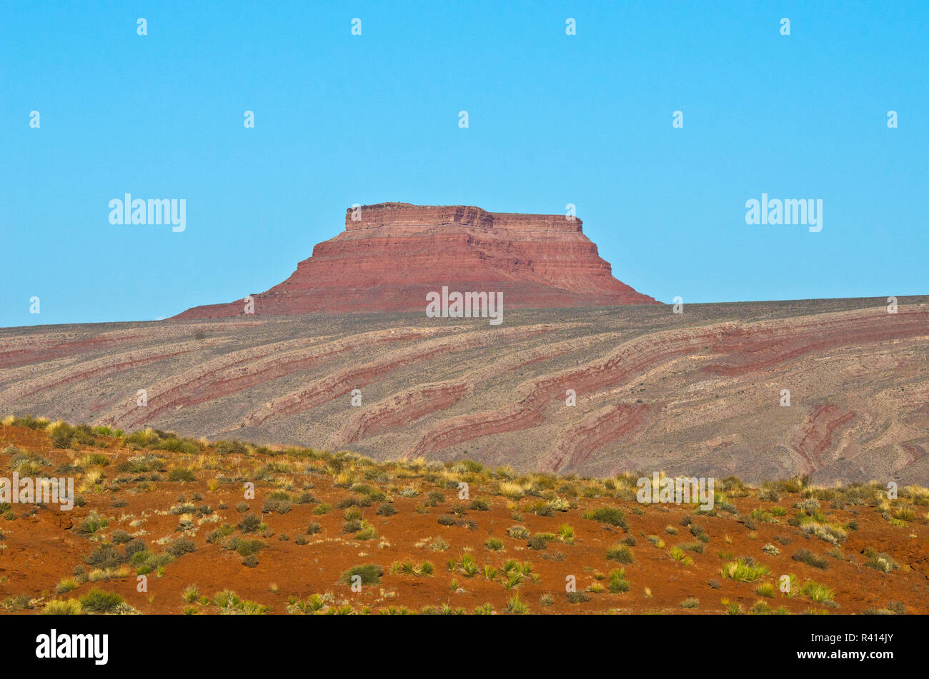 USA, Utah, San Juan River Valley colorful ridges, Raplee Ridge Stock ...