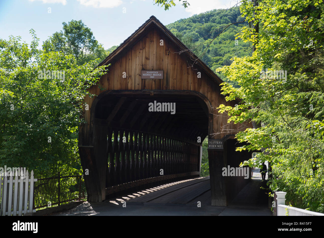 Woodstock middle bridge woodstock vermont hi-res stock photography and ...