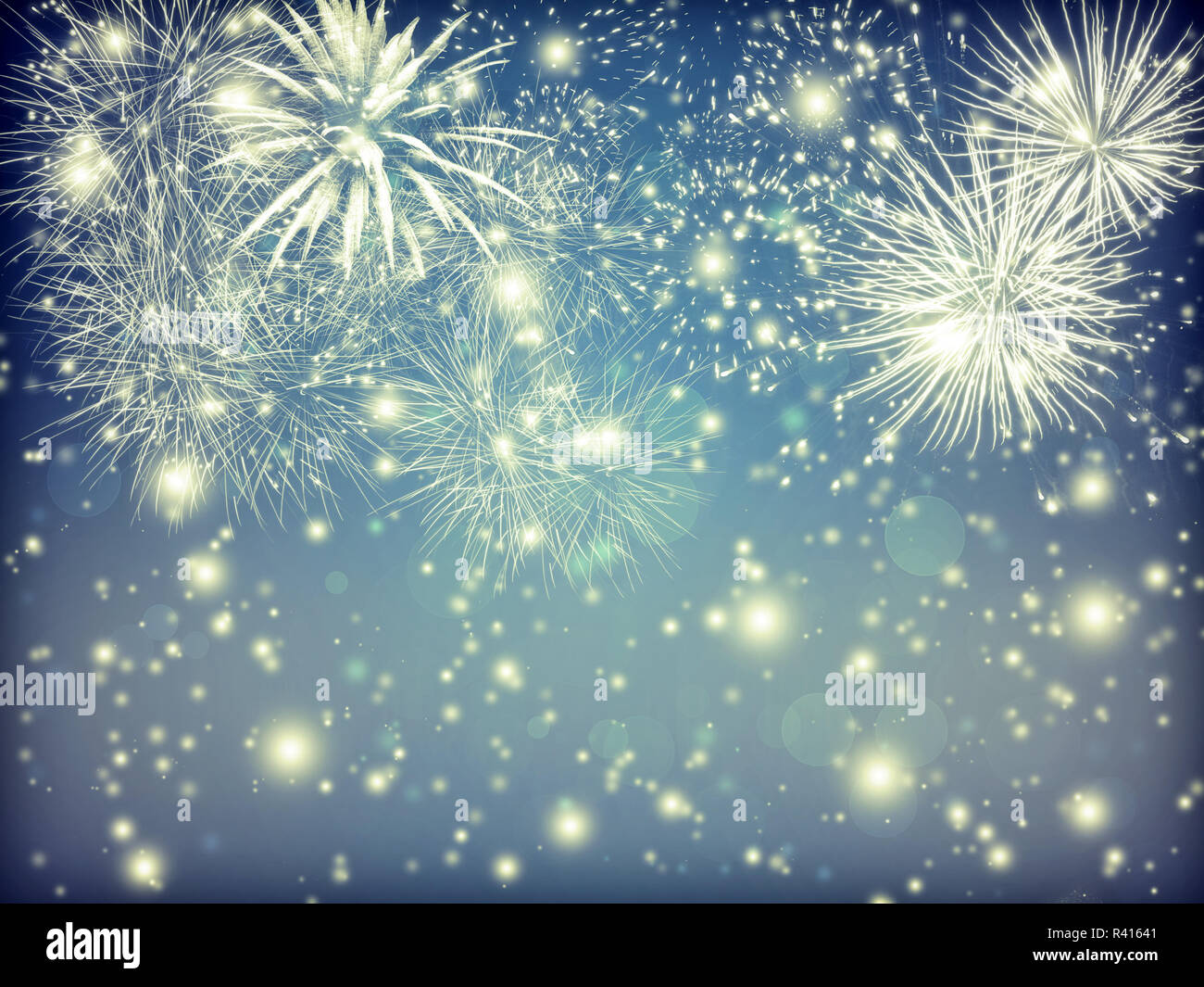 Abstract holiday background with fireworks and sparkling lights Stock ...
