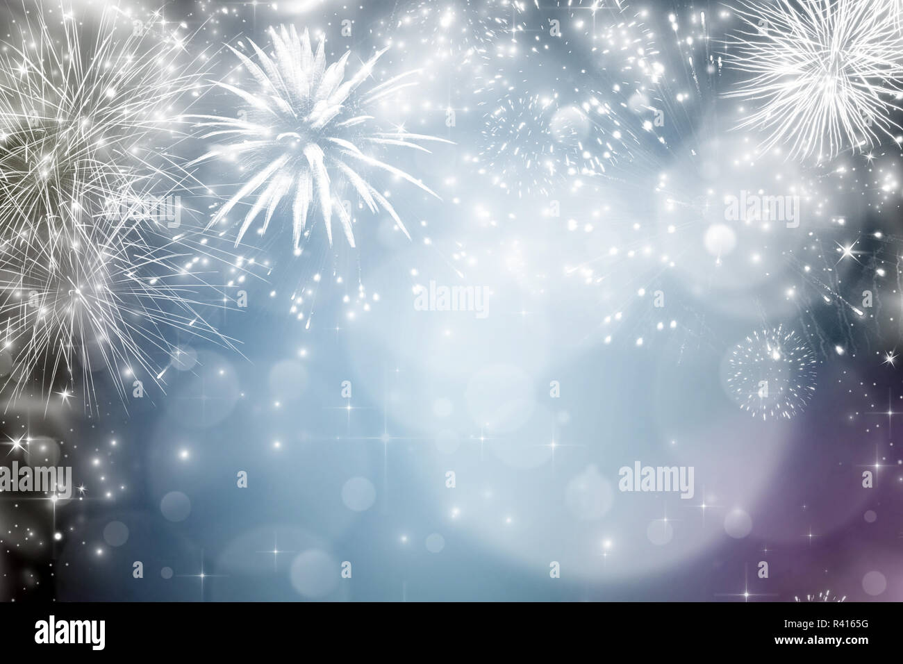 Abstract holiday background with fireworks and sparkling lights Stock ...