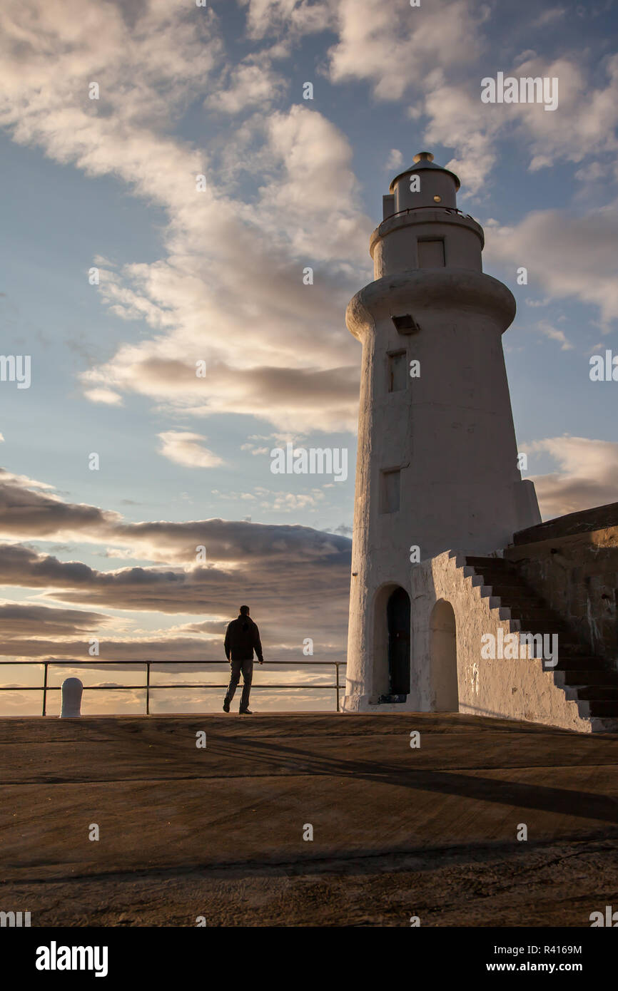 lighthouse and lighthouse keeper Stock Photo - Alamy