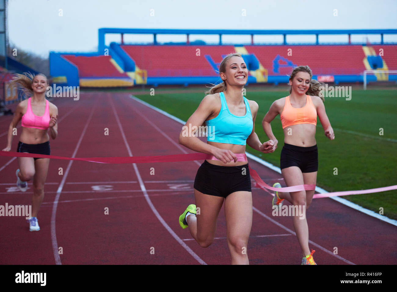 Portrait of three female runners hi-res stock photography and images ...