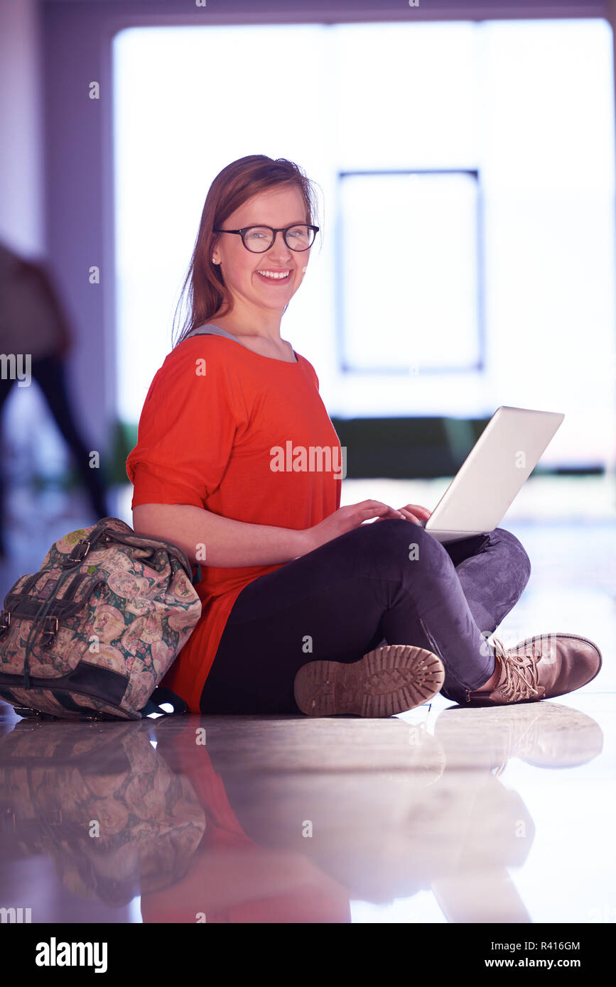 student girl with laptop computer Stock Photo - Alamy