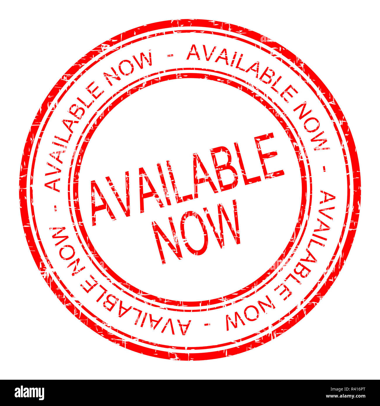 available now rubber stamp Stock Photo - Alamy