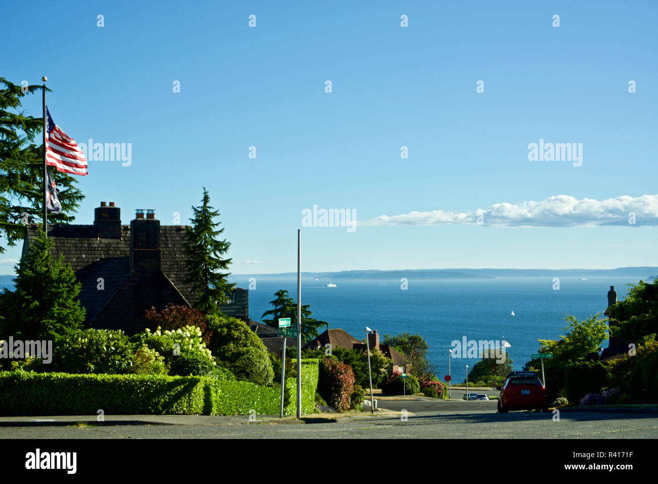Usa, Washington State, Seattle. Views from Magnolia, Elliot Bay Stock ...