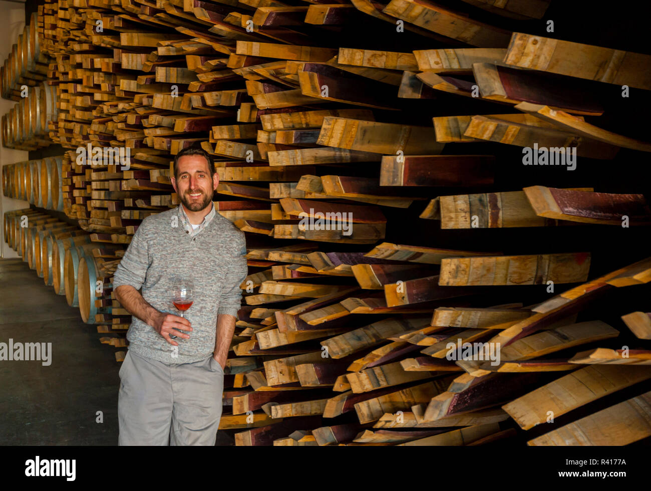 USA, Washington State, Seattle. Ryan Crane, owner and winemaker of ...