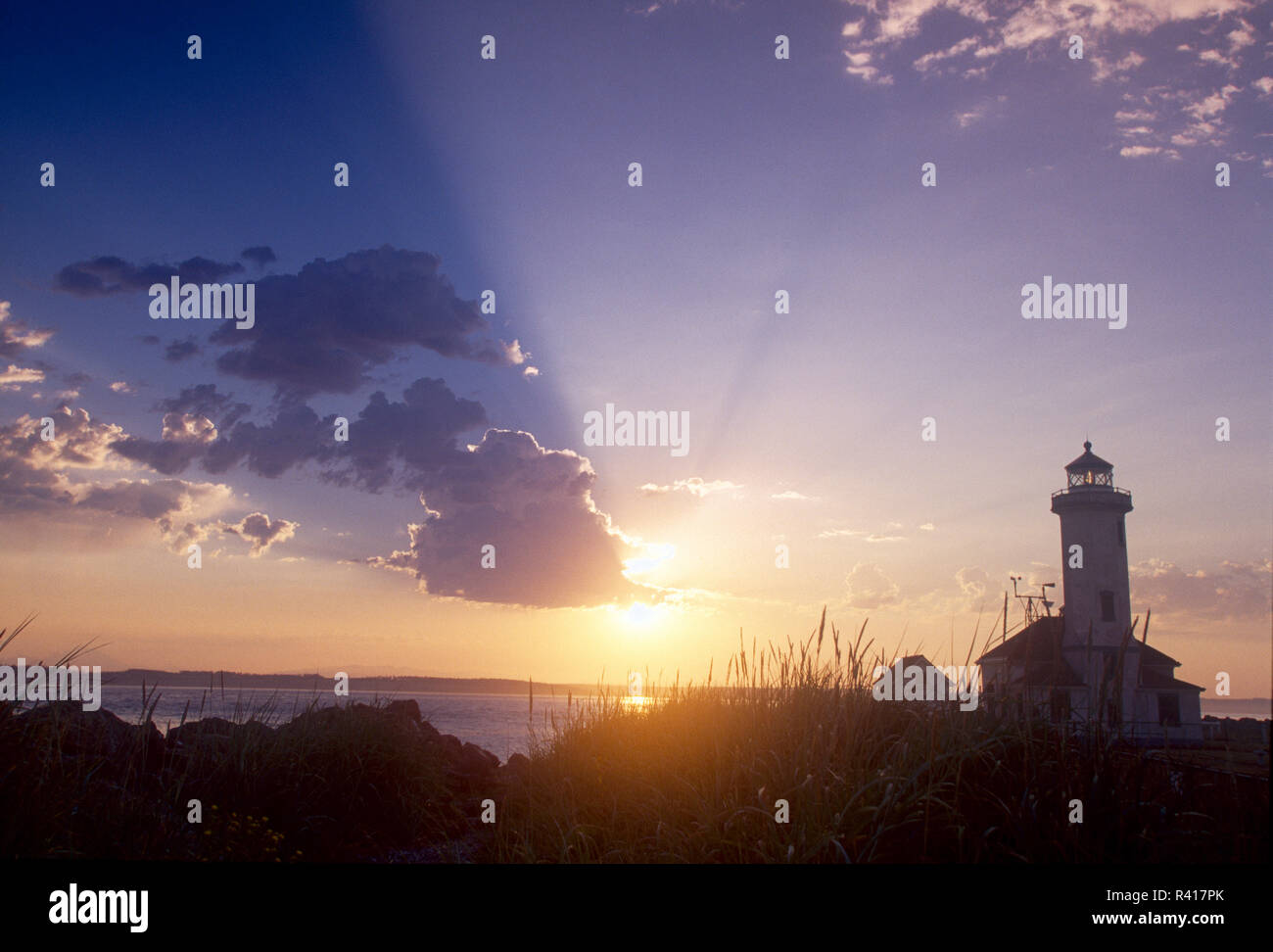 Sunrise, Point Wilson, Lighthouse near Port Townsend, Washington State ...