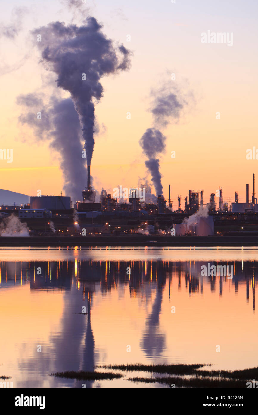 Shell Puget Sound Oil Refinery with Mt. Baker behind, near Anacortes ...