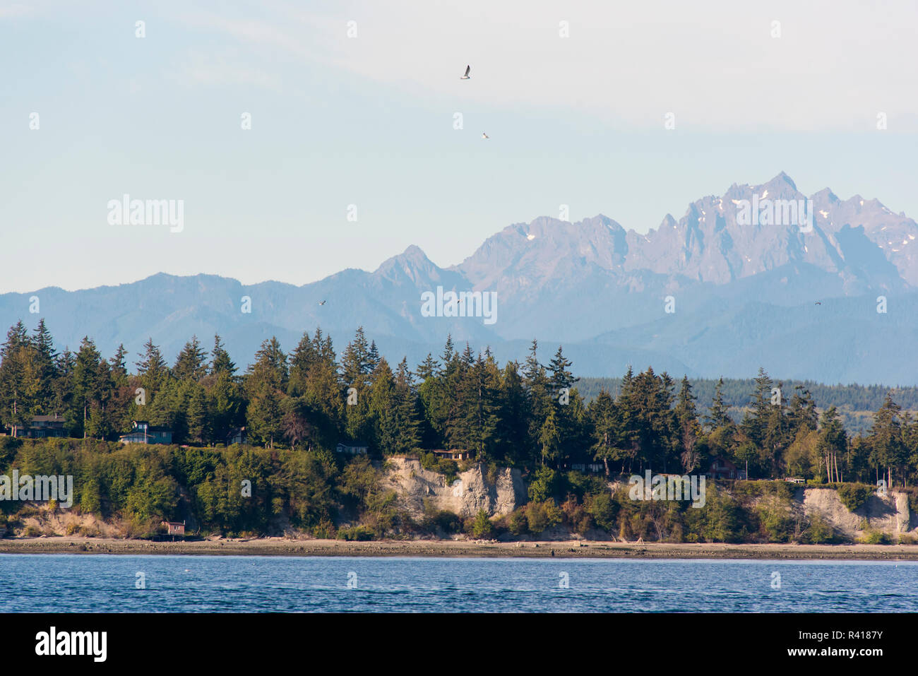 USA, Washington State. Foul Weather Bluff and Skunk Bay Kitsap ...