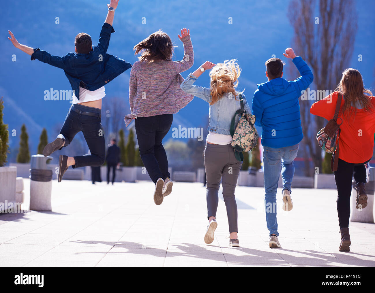 happy students group Stock Photo - Alamy
