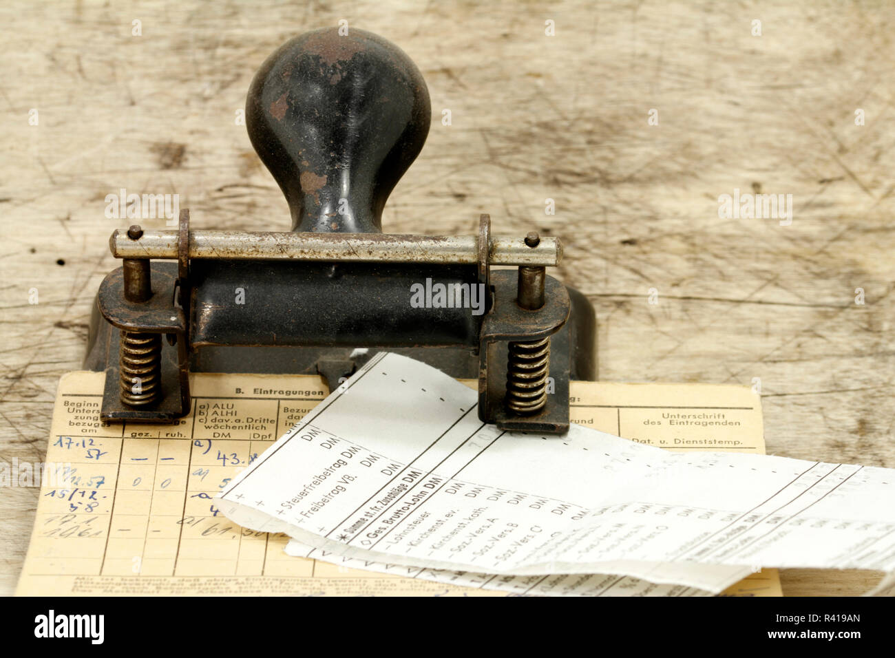 payroll and time stamp Stock Photo - Alamy