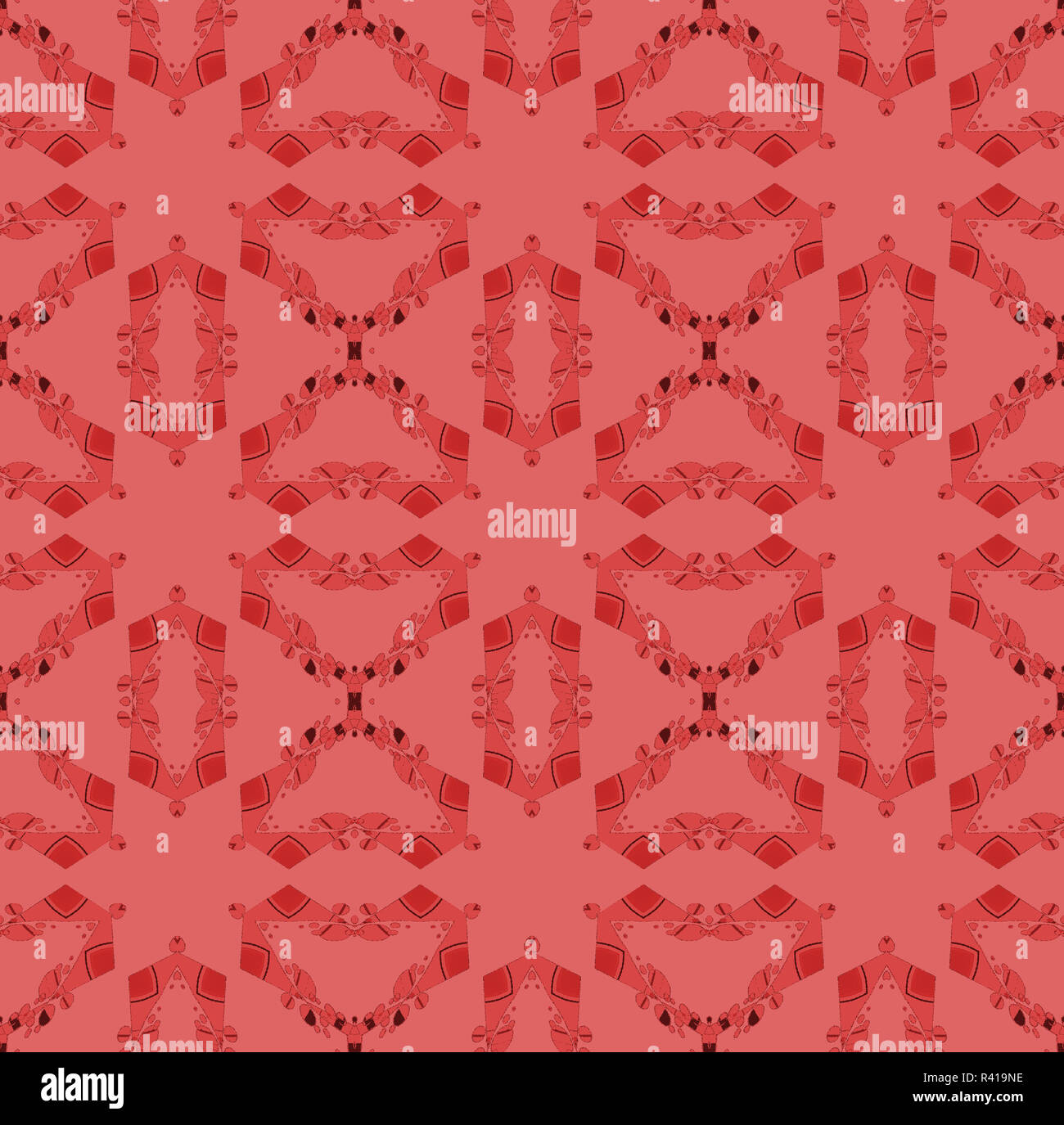 Geometric plain retro background, seamless abstract star pattern in red ...