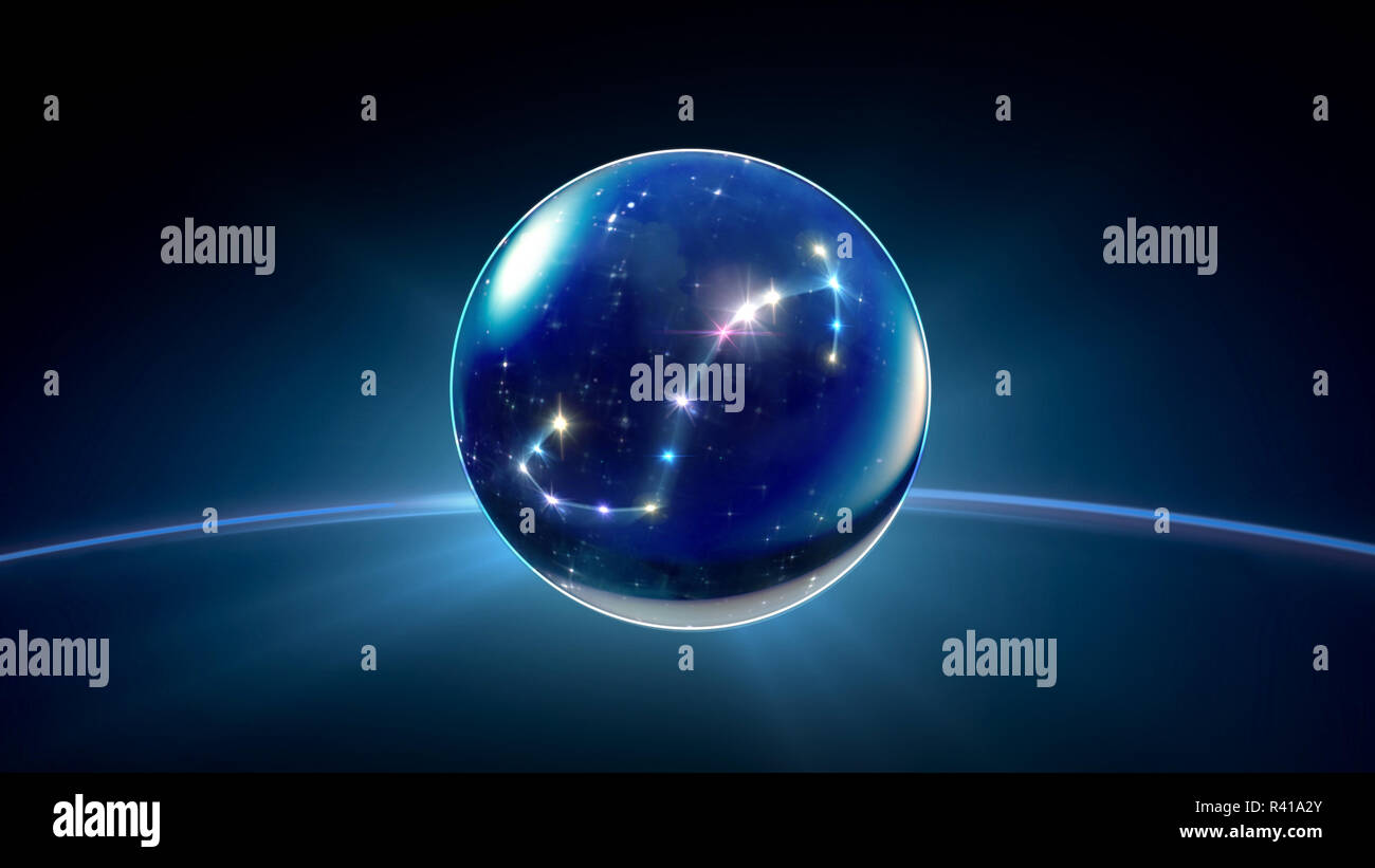 starry night star crystal ball of Horoscopes and Zodiac Signs Stock ...