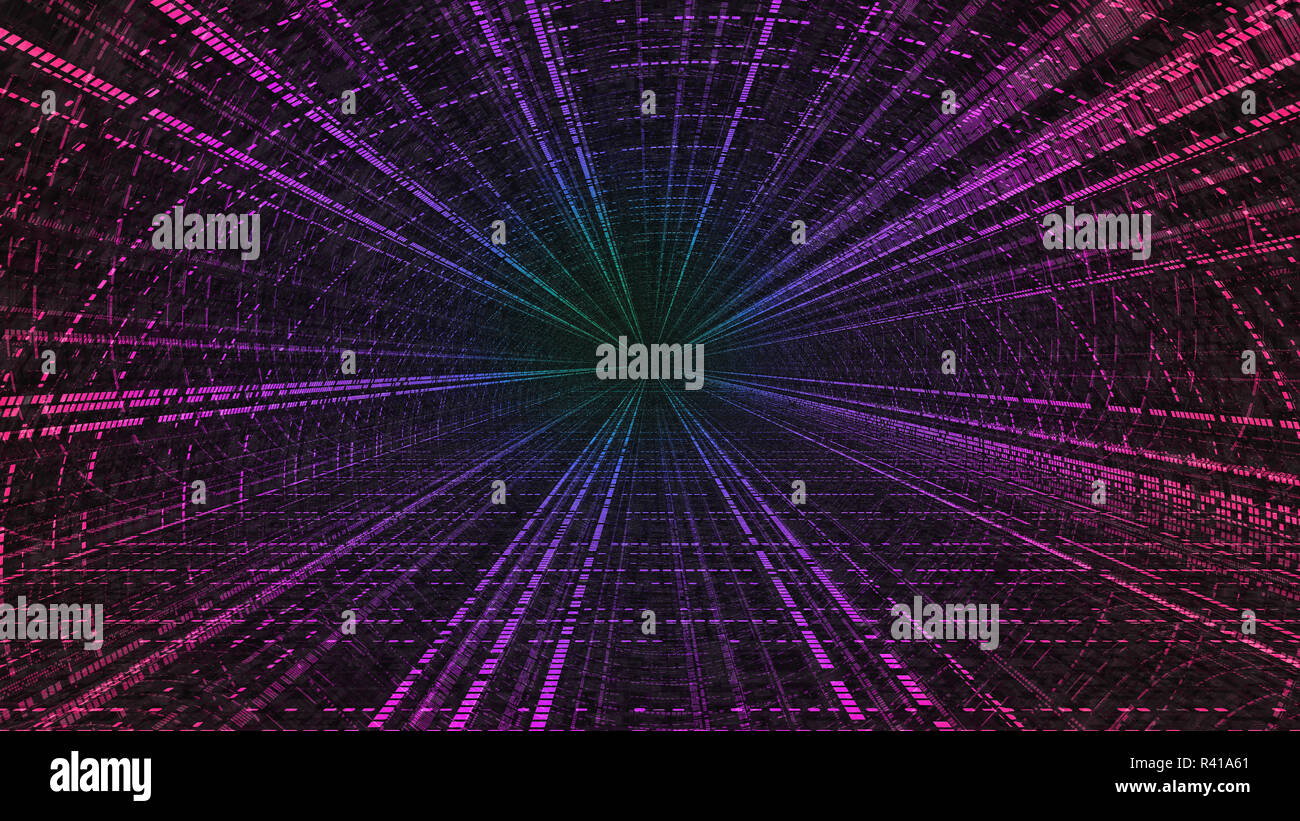 futuristic tunnel red color Stock Photo - Alamy