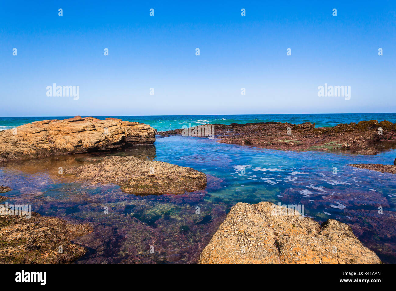 Ocean Rocky Pools Stock Photo - Alamy