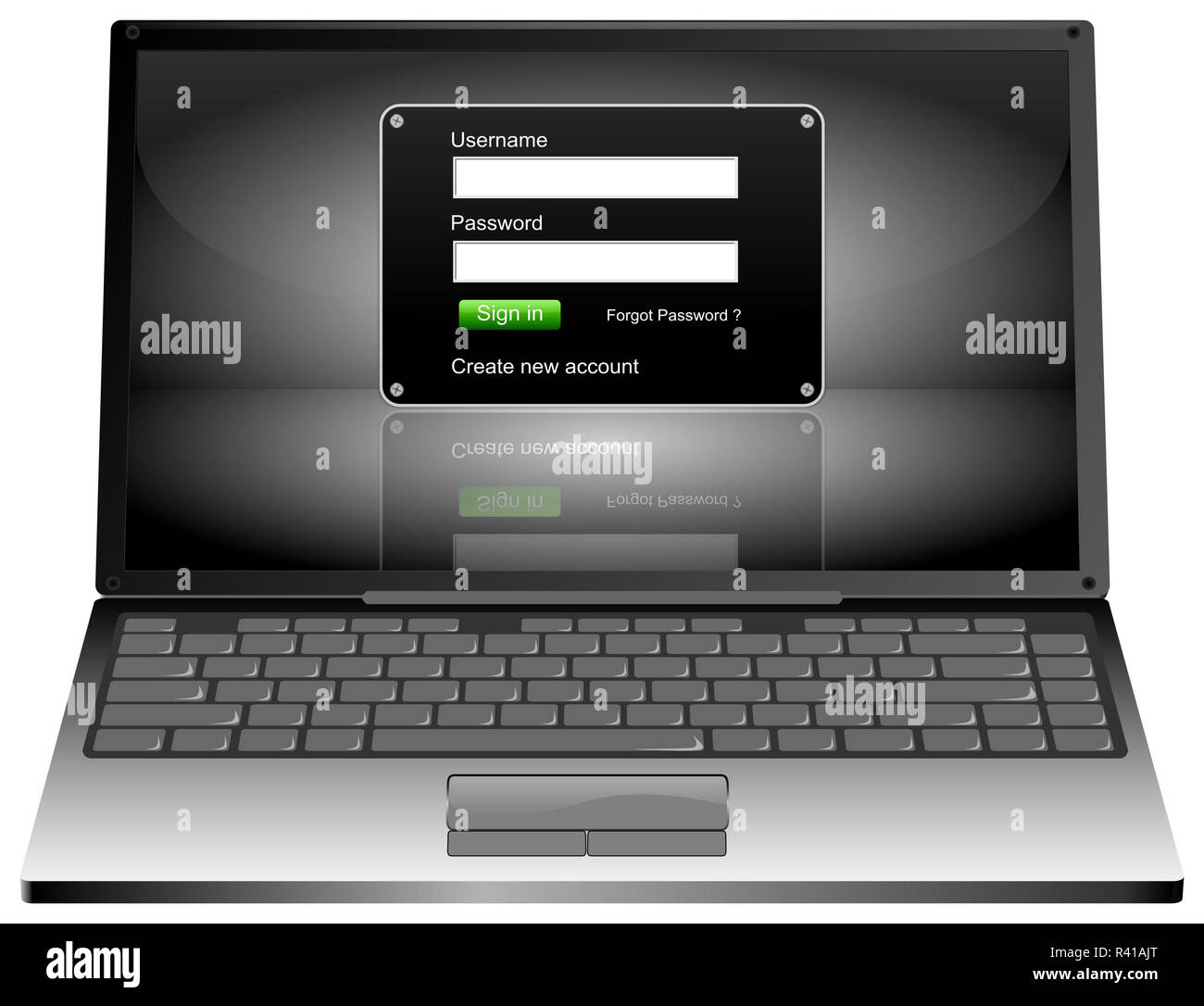 Laptop Computer with Login screen Stock Photo - Alamy