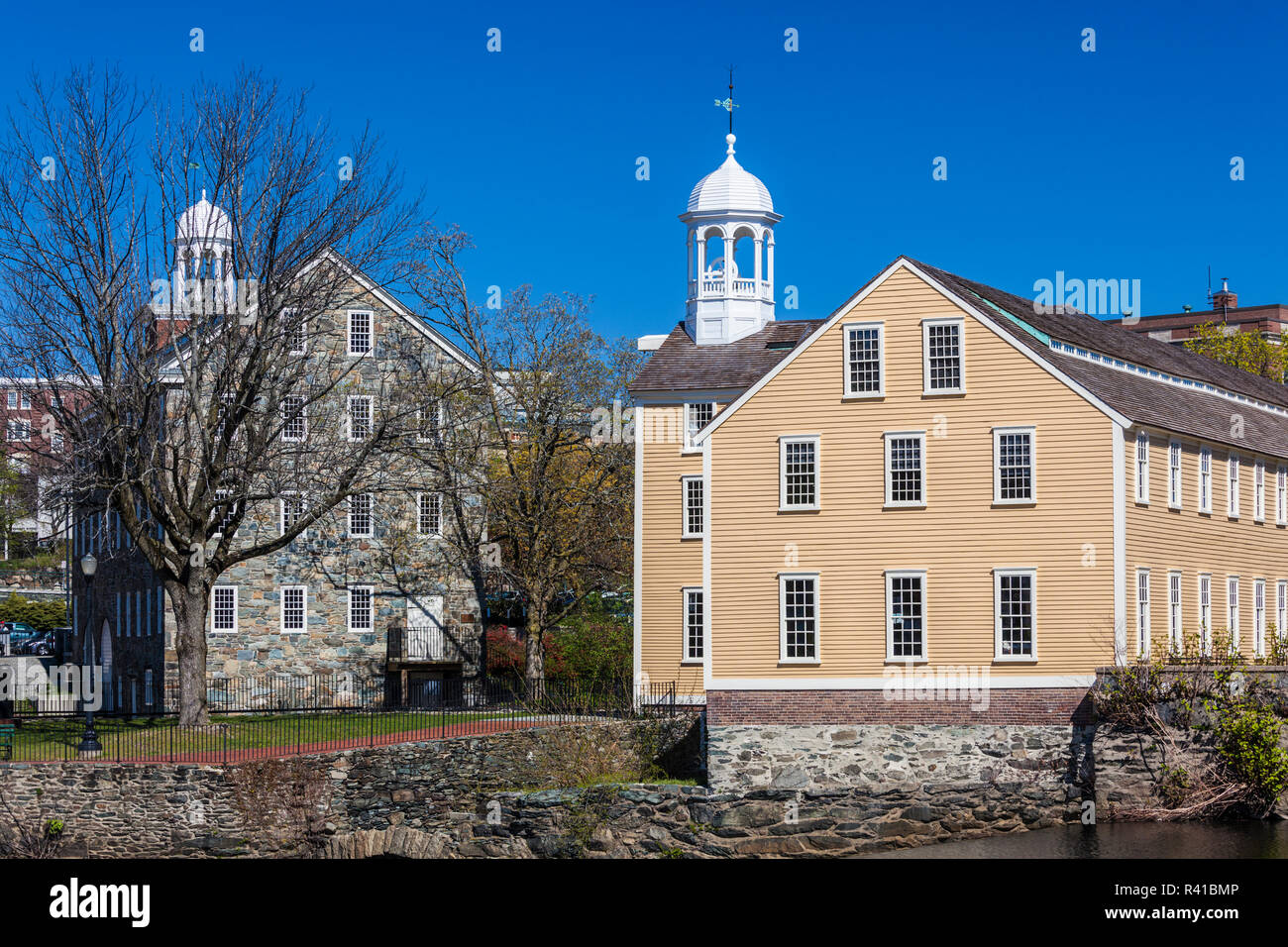 USA, Rhode Island, Pawtucket, Slater Mill Historic Site, first water ...
