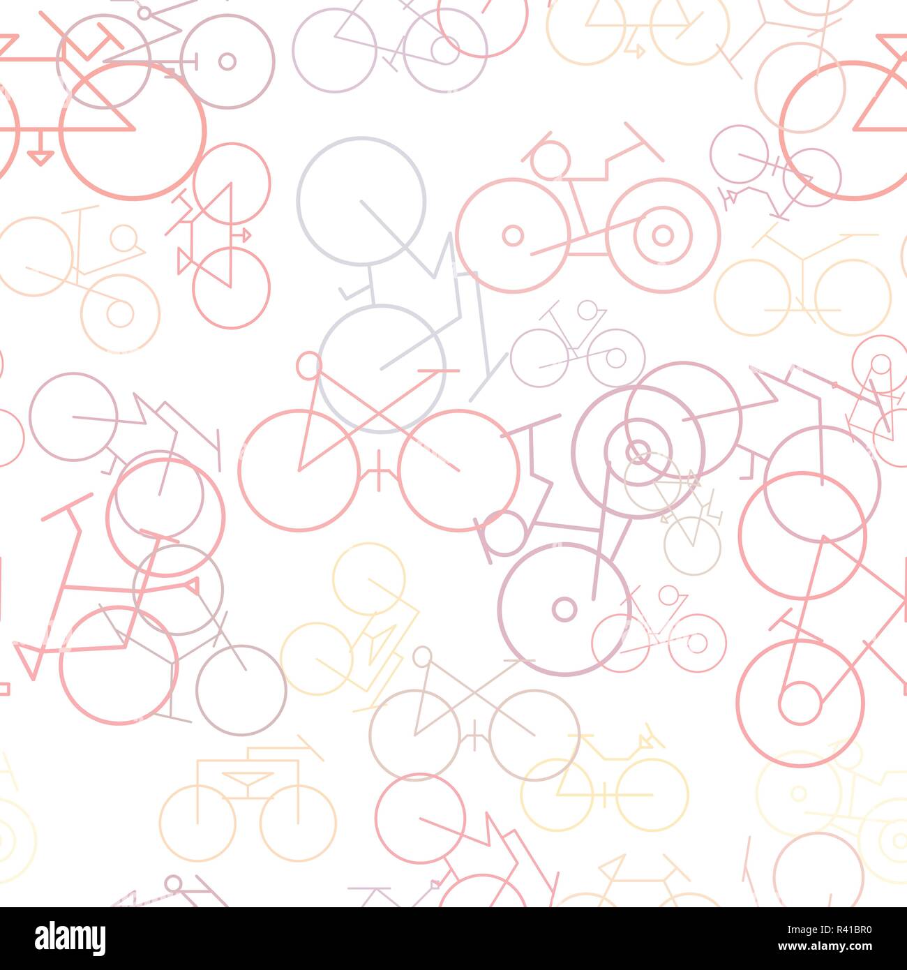 Seamless decorative and hand drawn outline of bicycle illustrations ...