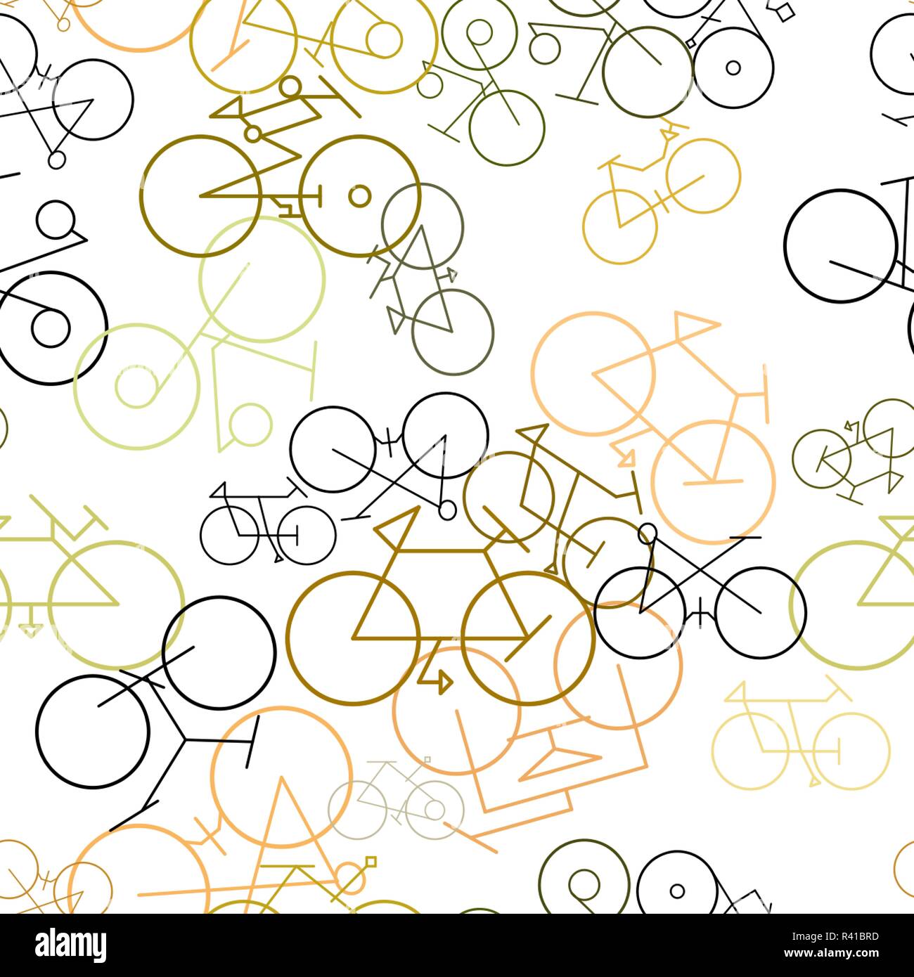 Seamless abstract outline of bicycle generative art background. Cartoon ...
