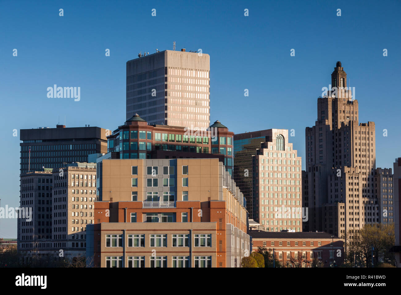 USA, Rhode Island, Providence, The Superman Building, former home to ...