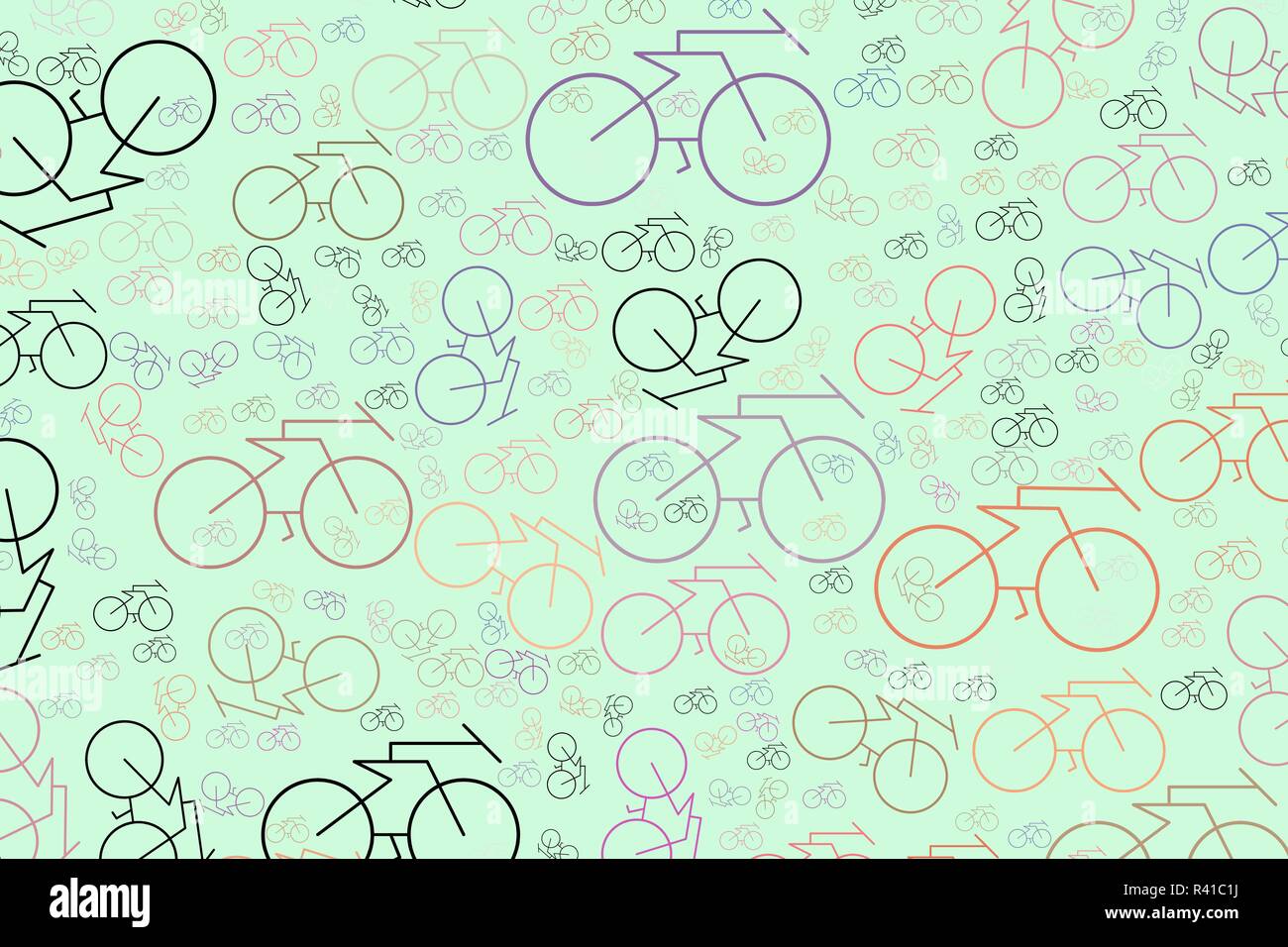 Abstract conceptual hand drawn outline of bicycle. Good for web page ...