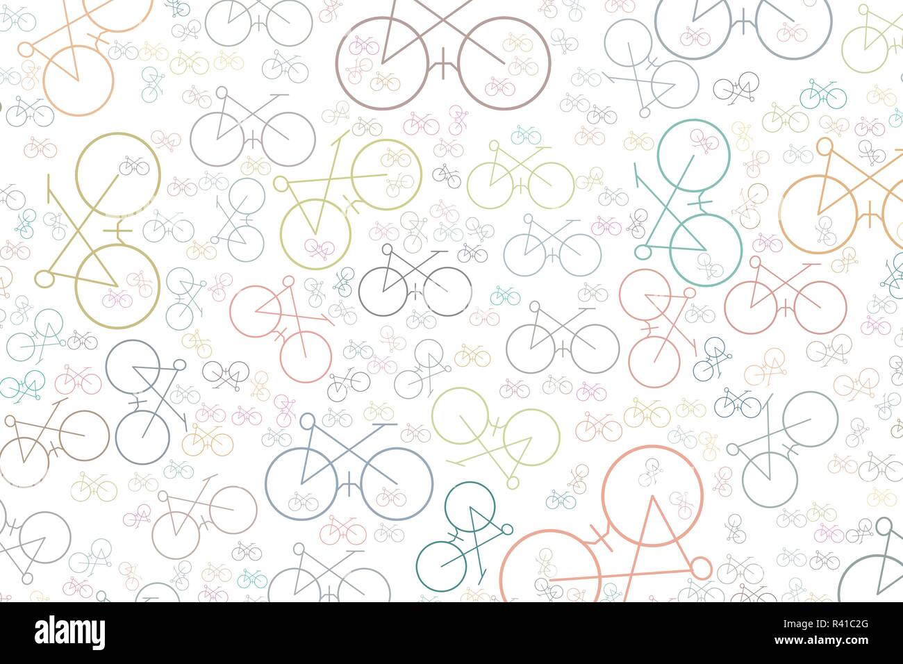 Artistic outline of bicycle hand drawn background abstract. Cartoon ...