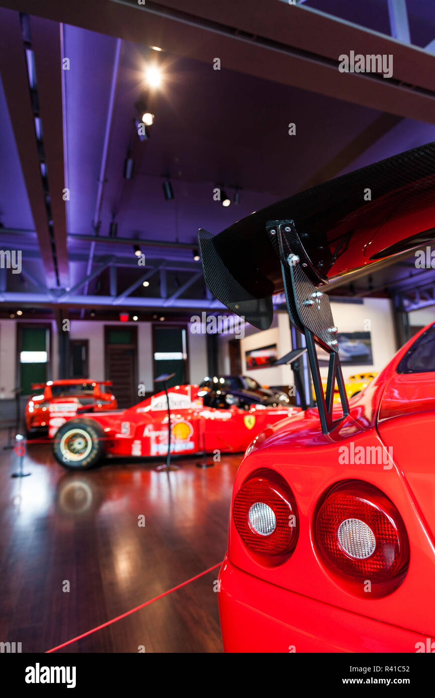 USA, Rhode Island, Newport, Audrain Auto Museum, contemporary sports ...