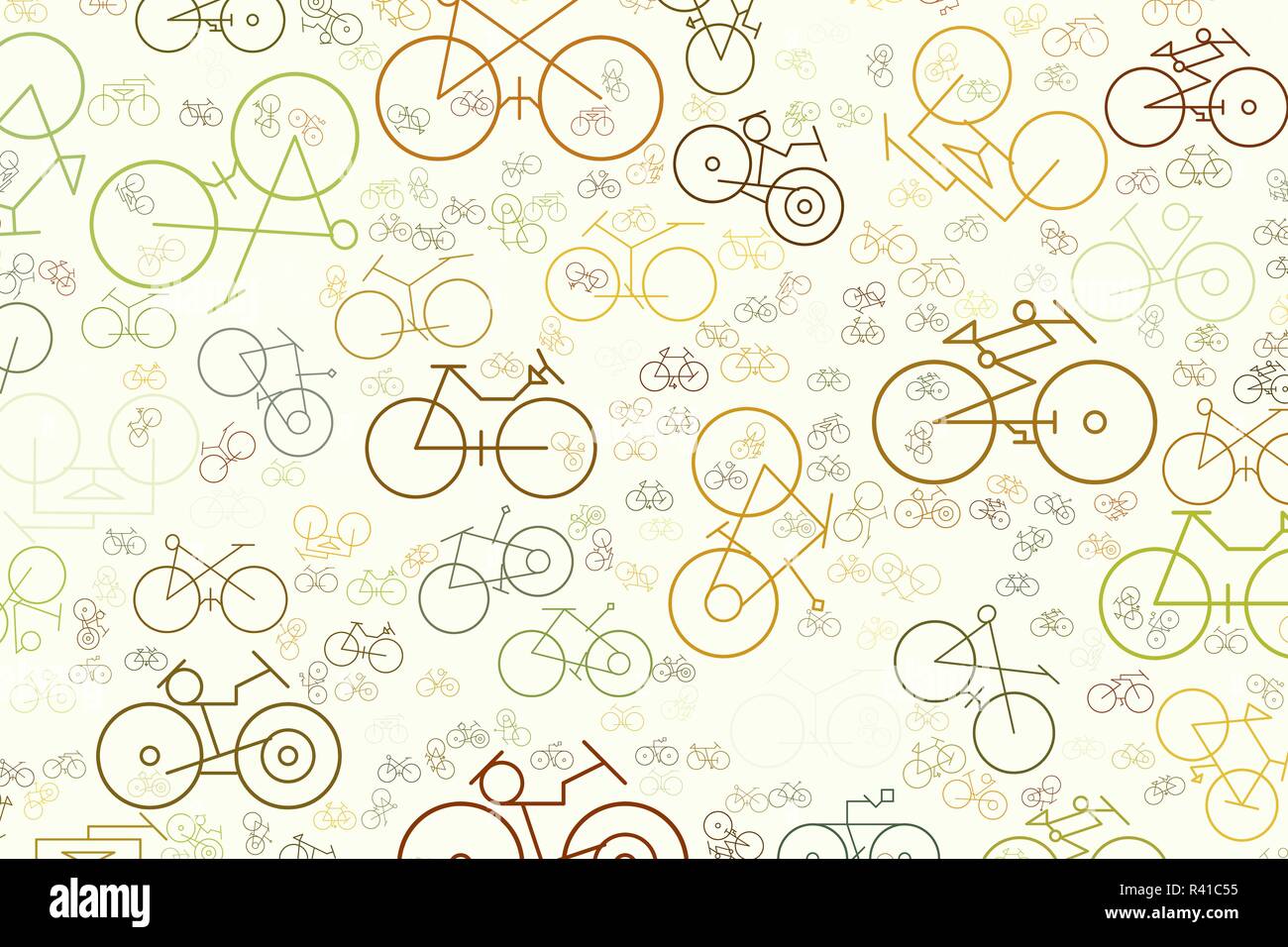 Abstract illustrations of outline of bicycle, conceptual. Good for ...