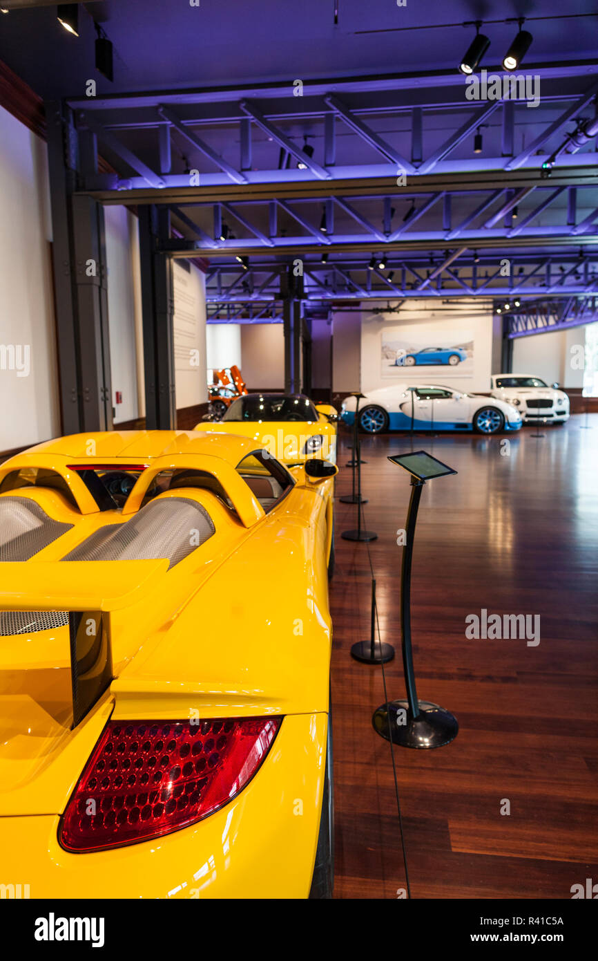 USA, Rhode Island, Newport, Audrain Auto Museum, contemporary Porsche ...