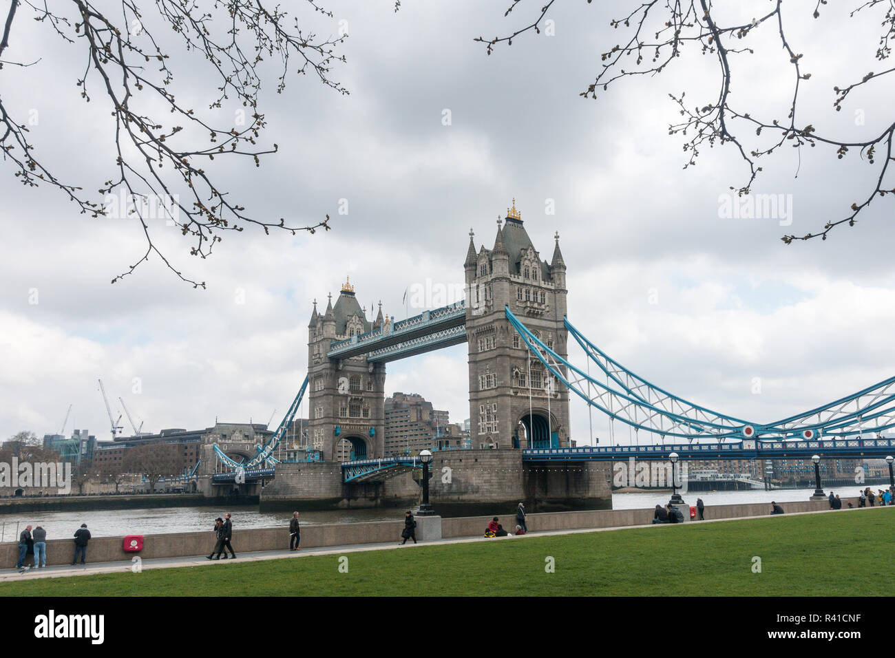 architecture, dull spring day, gray day, grey day, London uk, River ...
