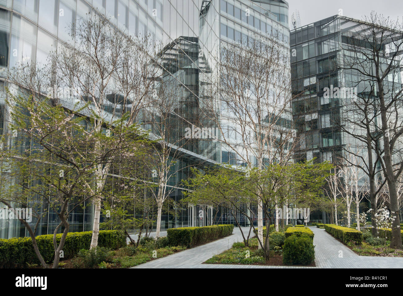architecture, dull spring day, gray day, grey day, London uk Stock ...