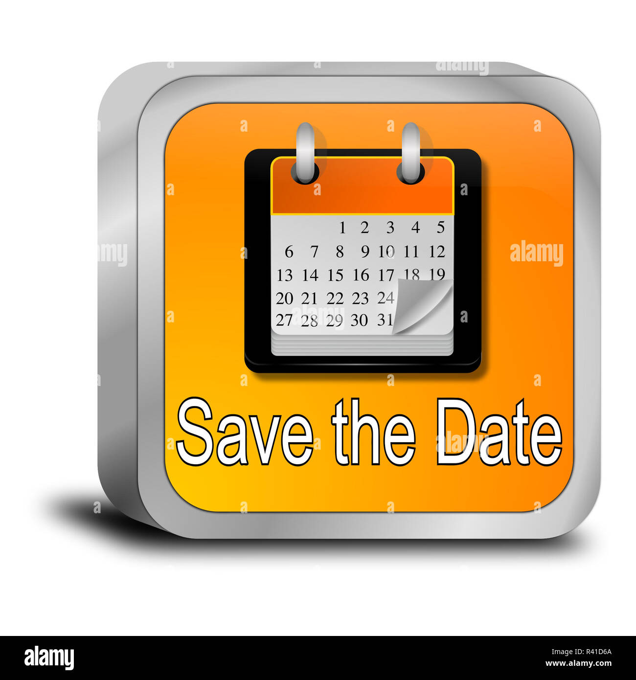 Save the Date Button Stock Photo - Alamy