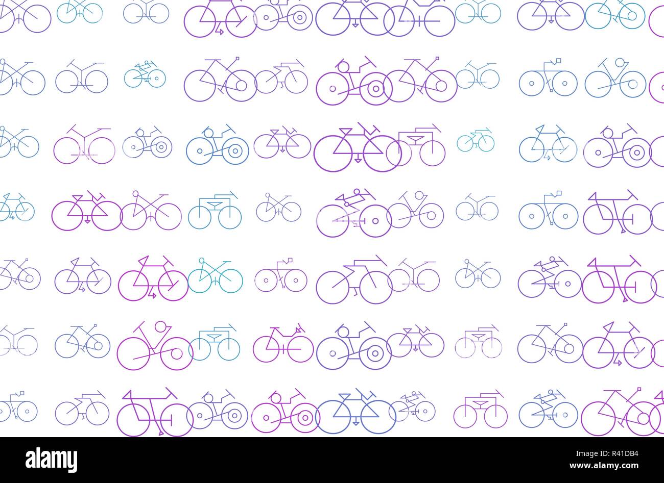 Abstract background with outline of bicycle. Cartoon style vector Stock ...