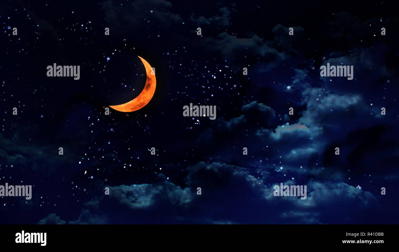 pumpkin color half moon for halloween Stock Photo - Alamy