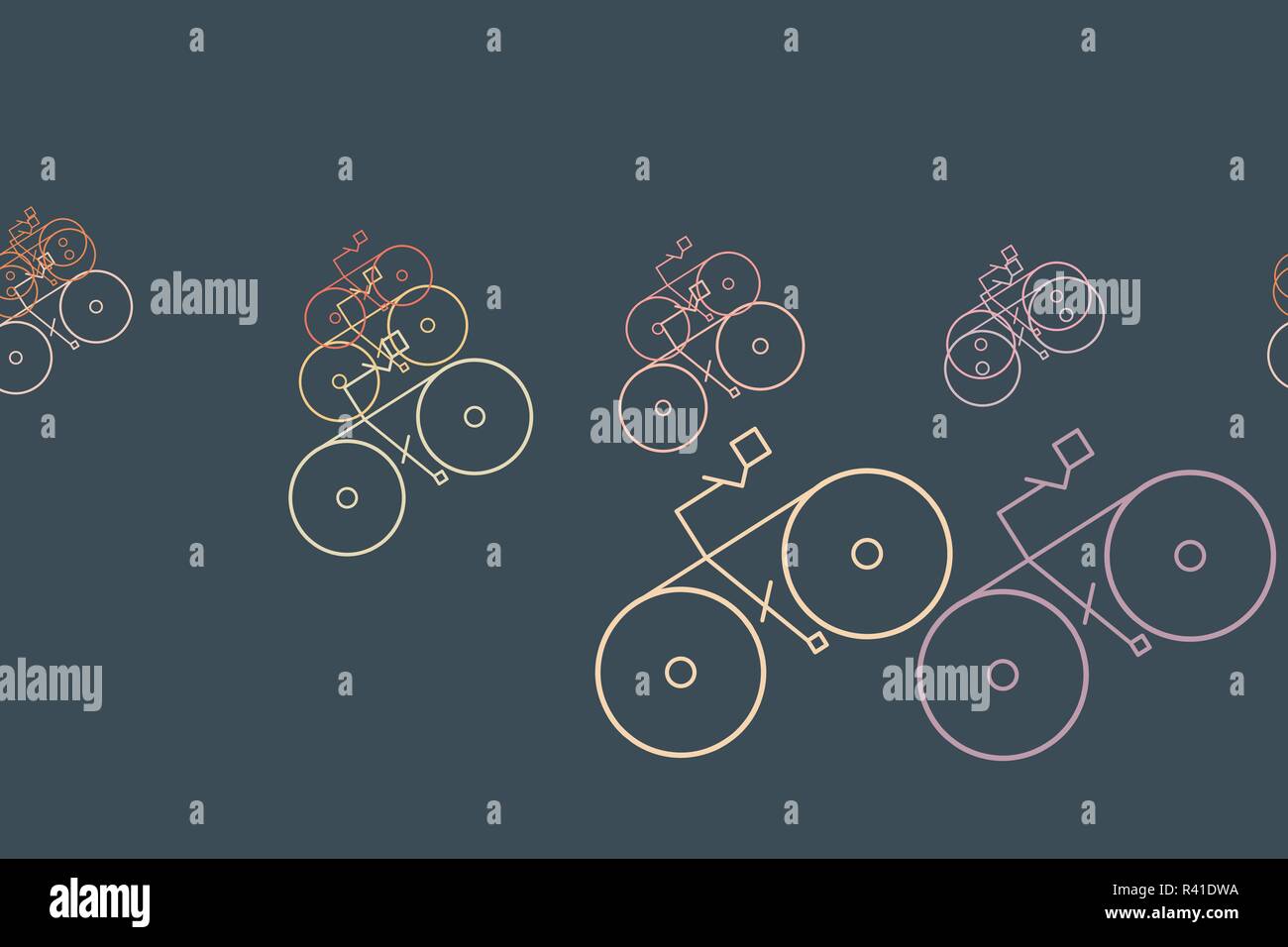 Abstract hand drawn outline of bicycle, artistic for graphic design ...