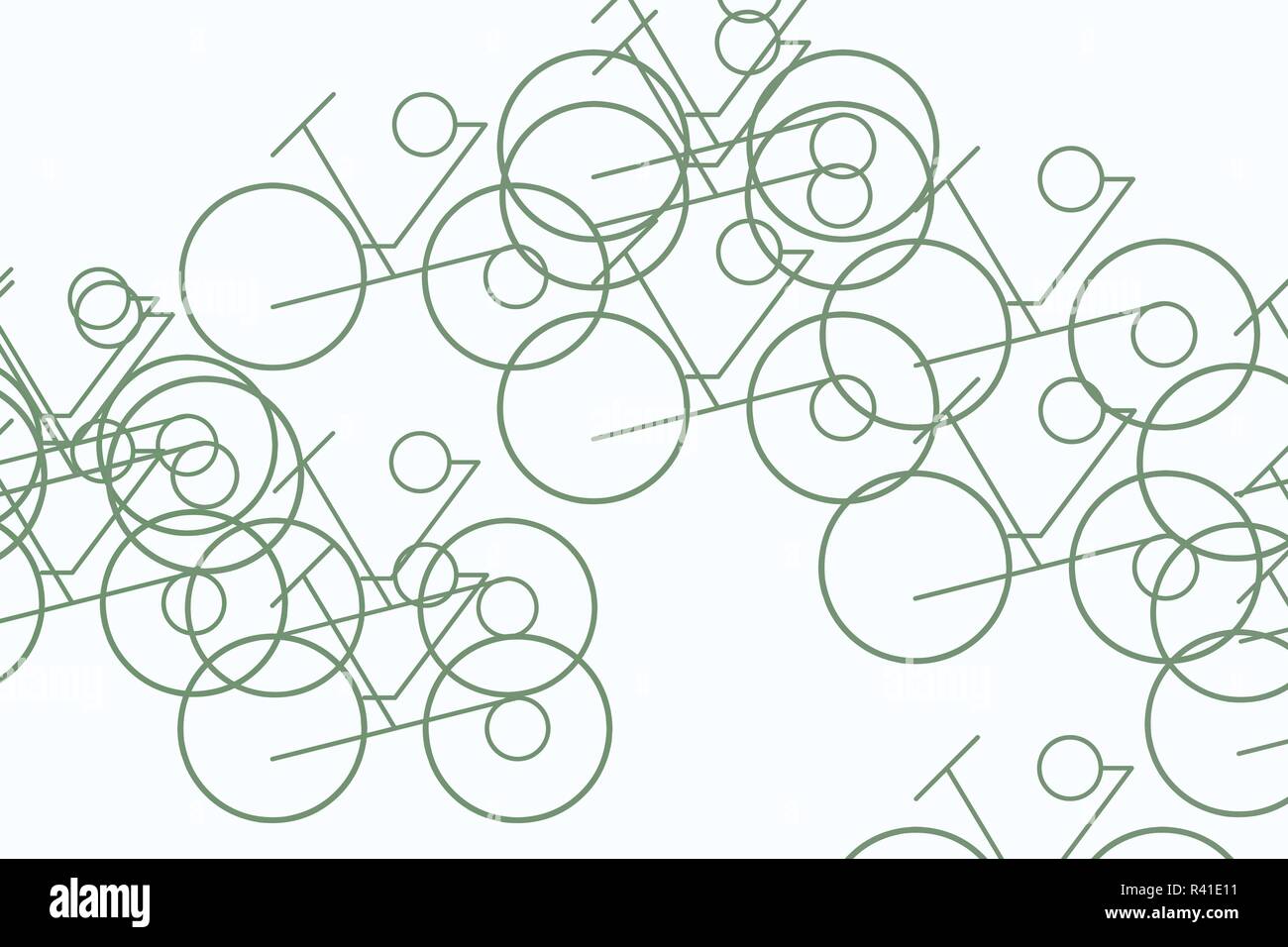 Abstract outline of bicycle illustrations background. Cartoon style ...