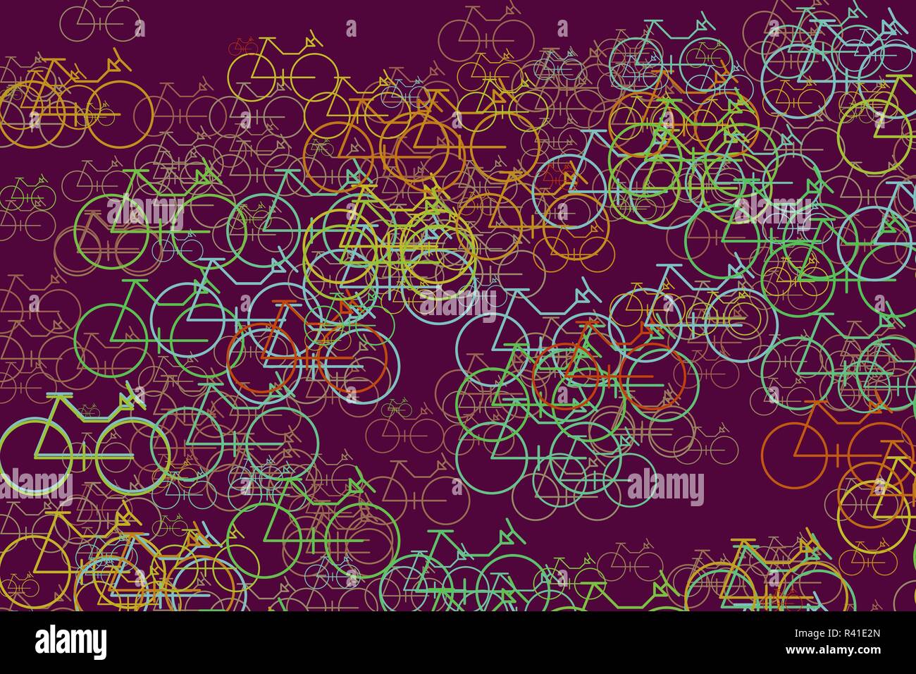 Outline of bicycle abstract hand drawn background, texture or backdrop ...