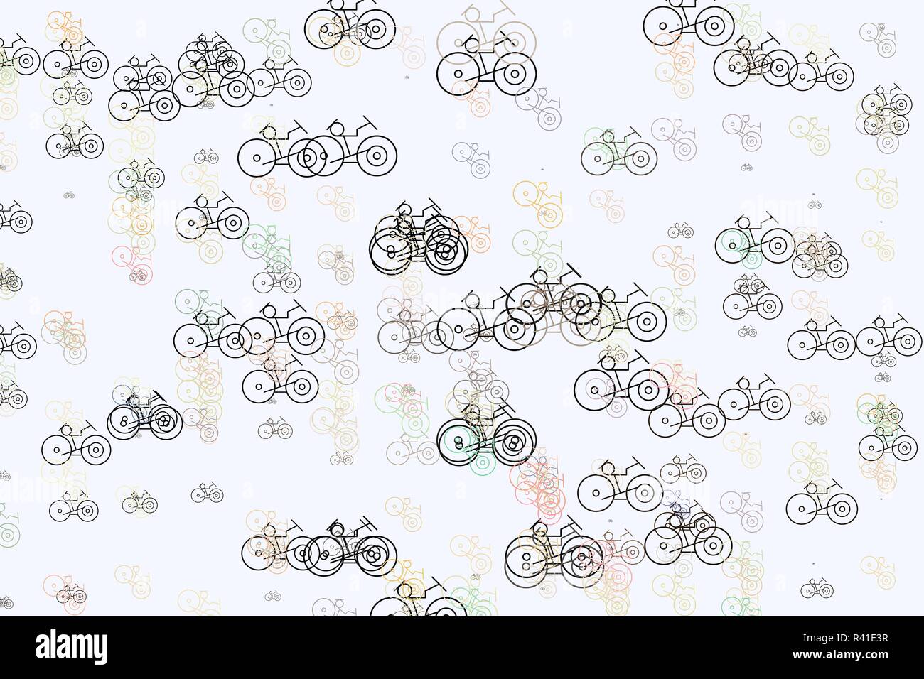 Background abstract outline of bicycle, hand drawn for design. Cartoon ...