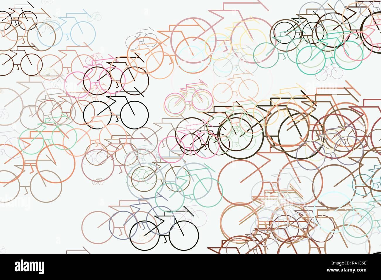 Background abstract outline of bicycle, hand drawn for design. Cartoon ...