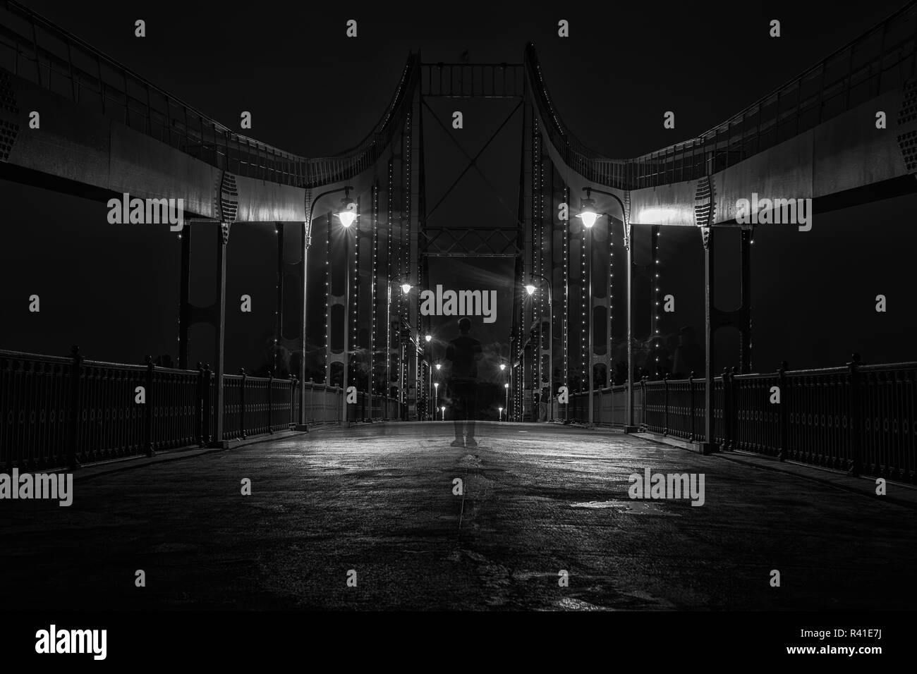 Lantern on bridge Black and White Stock Photos & Images - Alamy