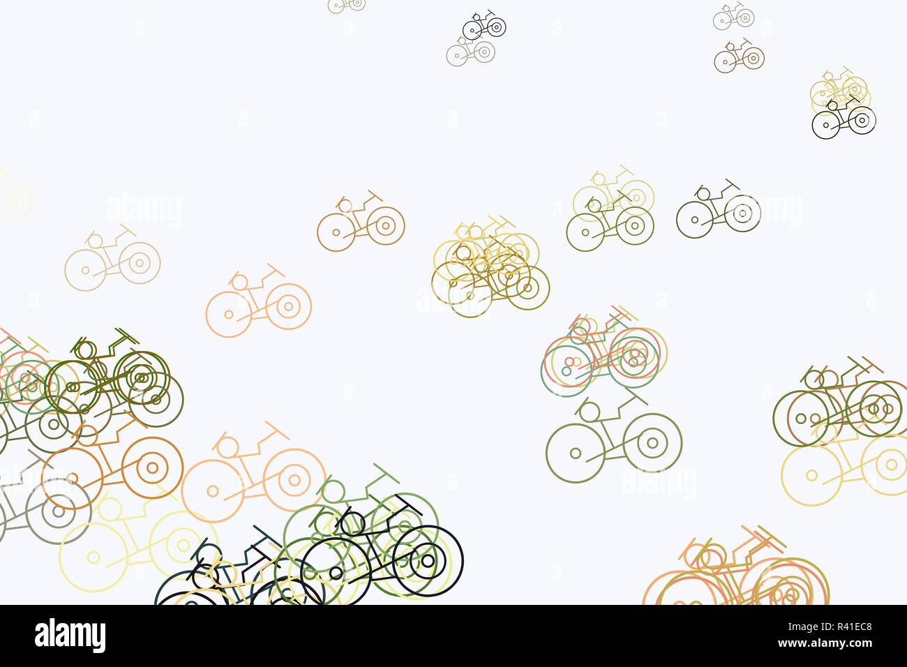 Abstract background with outline of bicycle. Cartoon style vector Stock ...