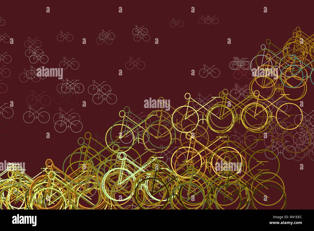 Abstract hand drawn outline of bicycle, artistic for graphic design ...