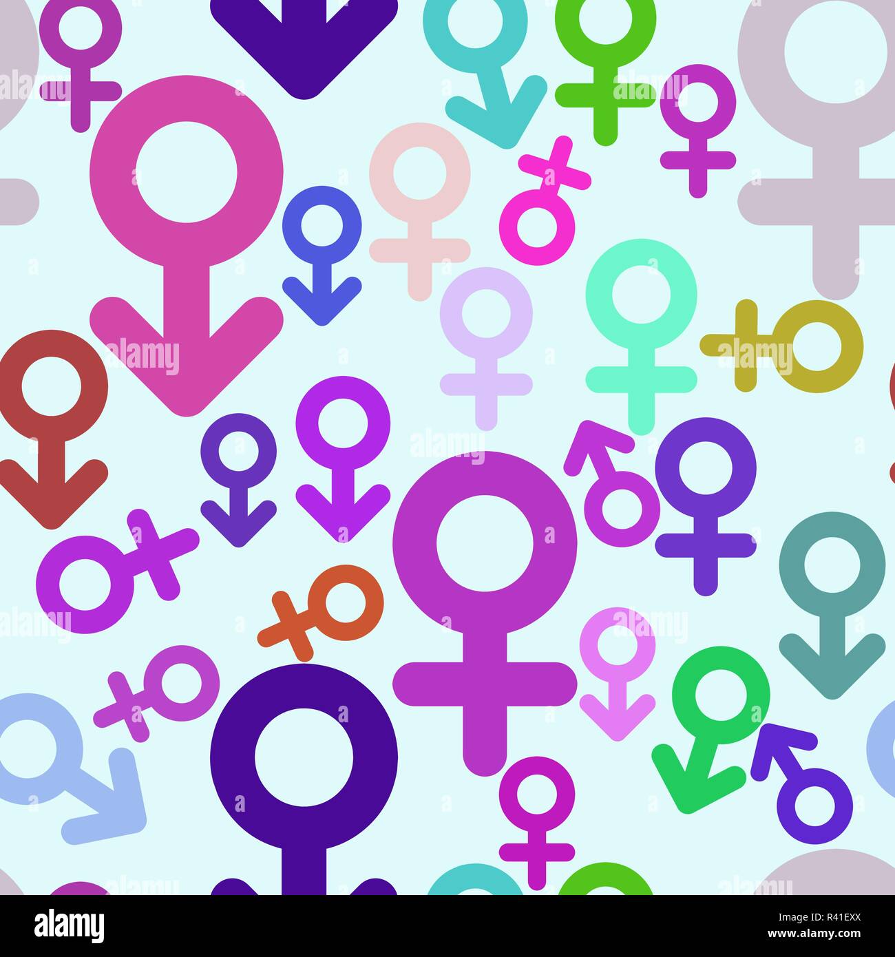 Seamless abstract background with sign of male or female. Cartoon style ...