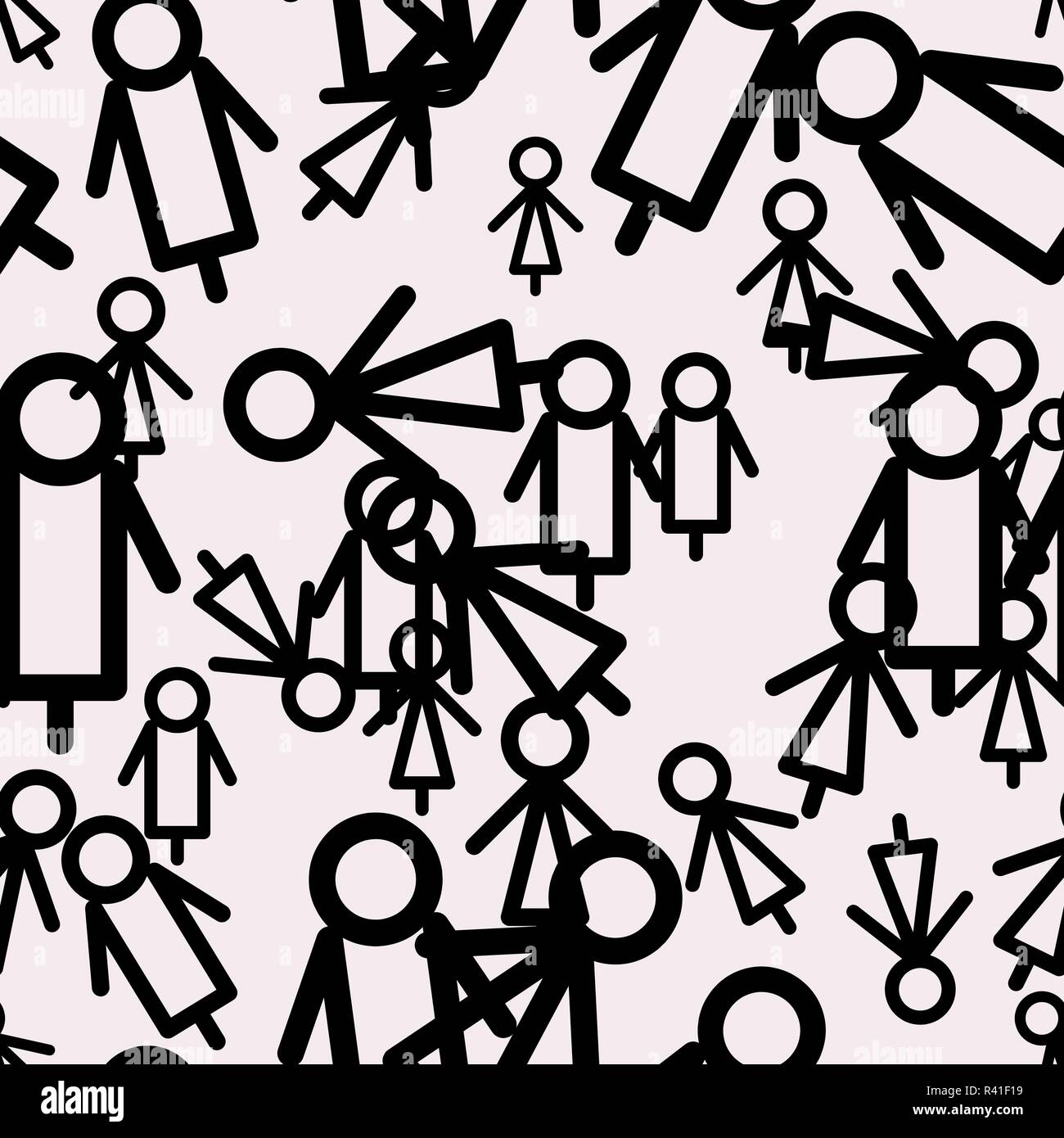 Seamless abstract conceptual hand drawn sign of male or female. Good ...