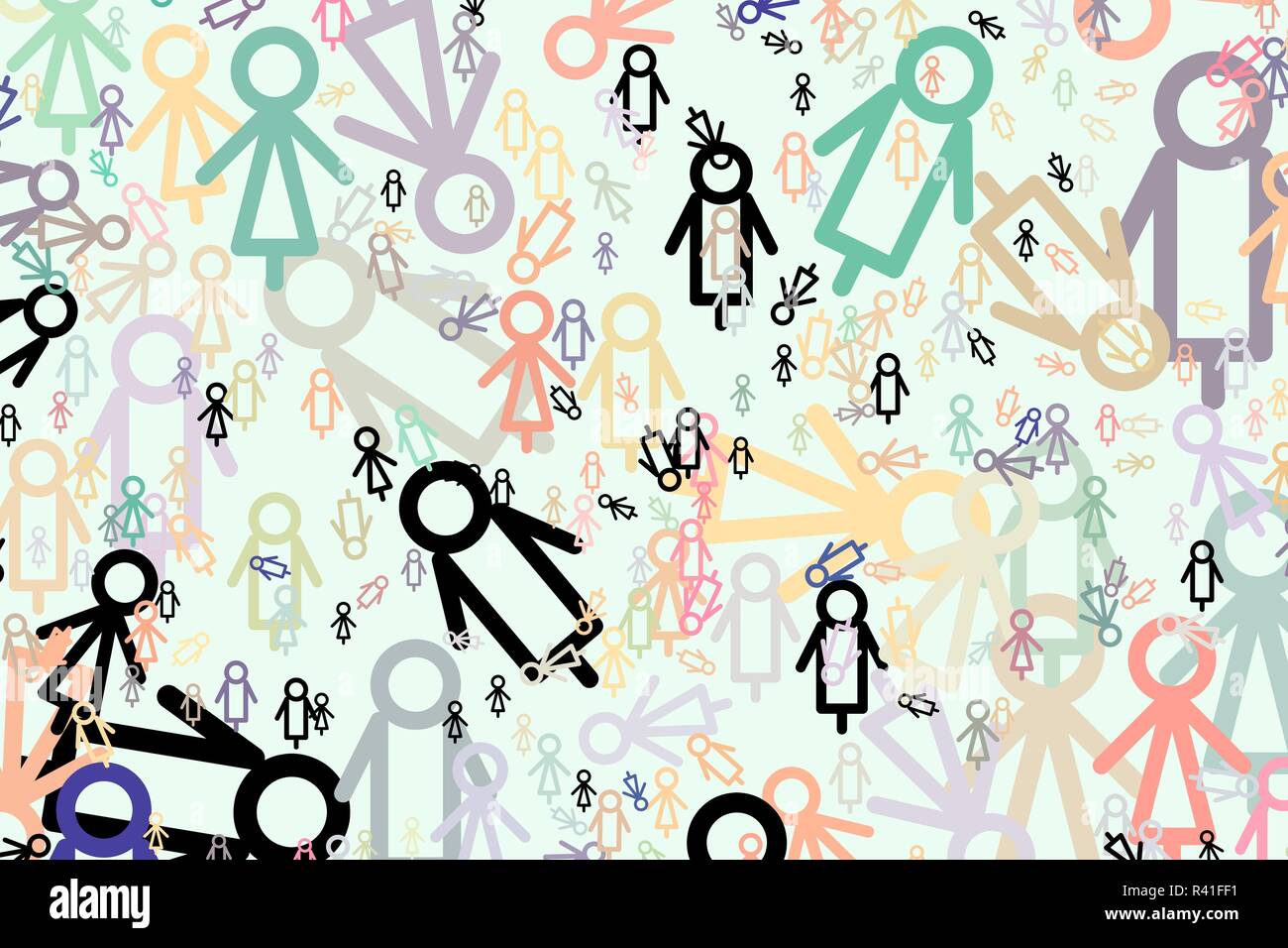 Abstract illustrations of sign of male or female, conceptual. Good for ...