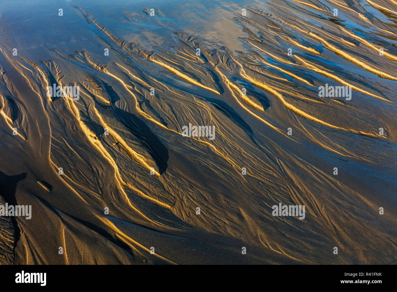 Sand patterns at Ruby Beach in Olympic National Park, Washington State ...