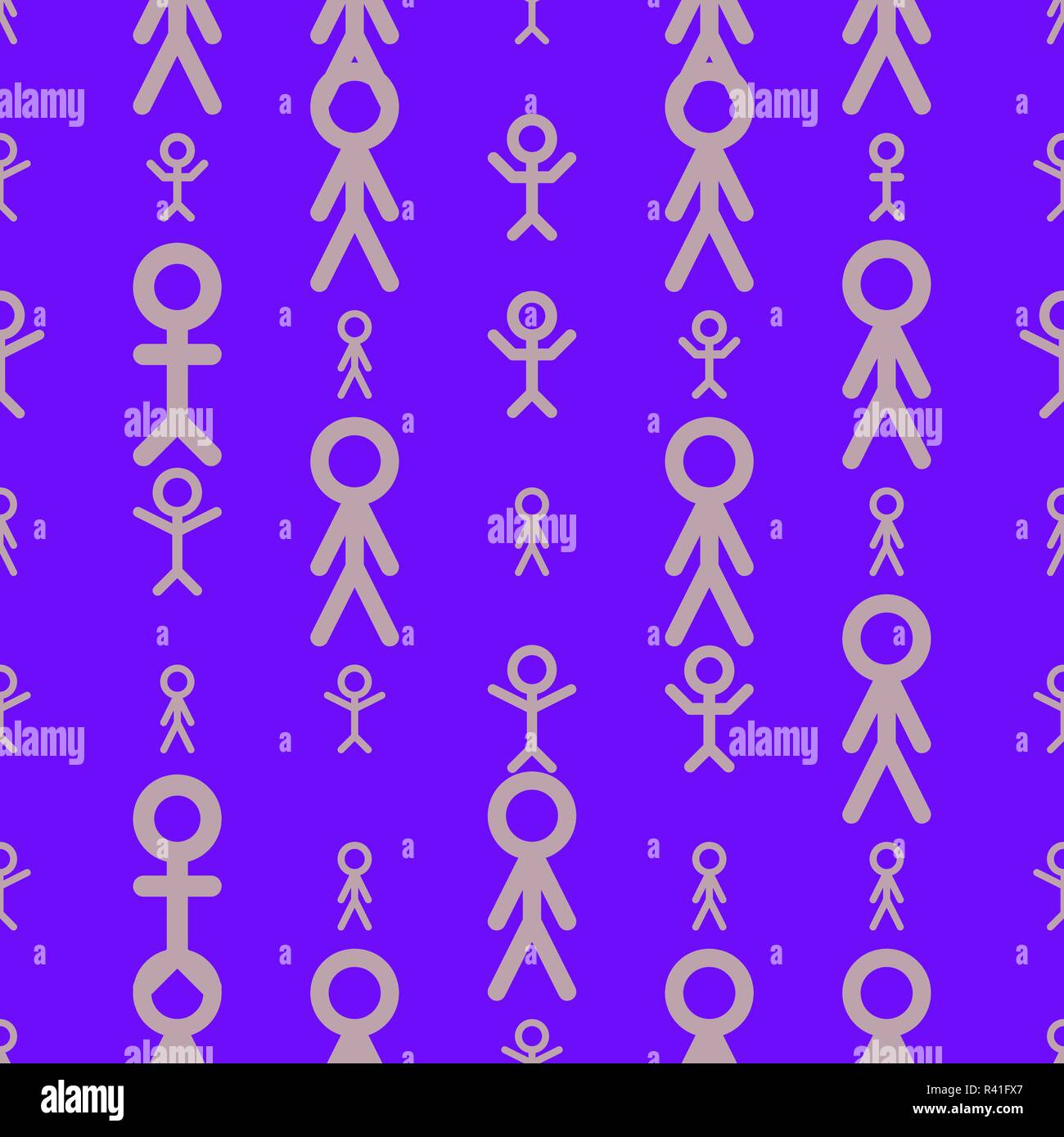 Seamless background abstract sign of people or human, hand drawn for ...