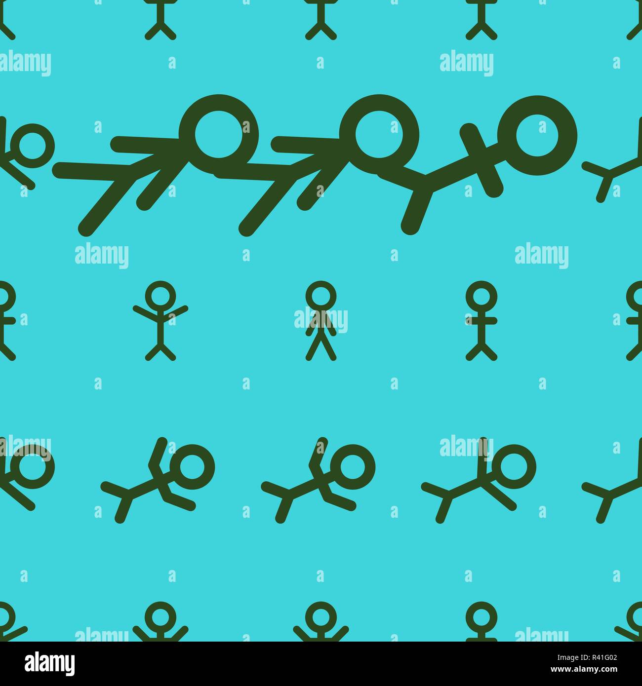 Seamless texture background hand drawn. Abstract sign of people or ...