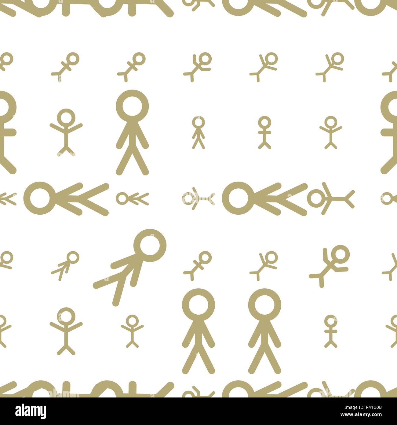 Seamless decorative and hand drawn sign of people or human ...