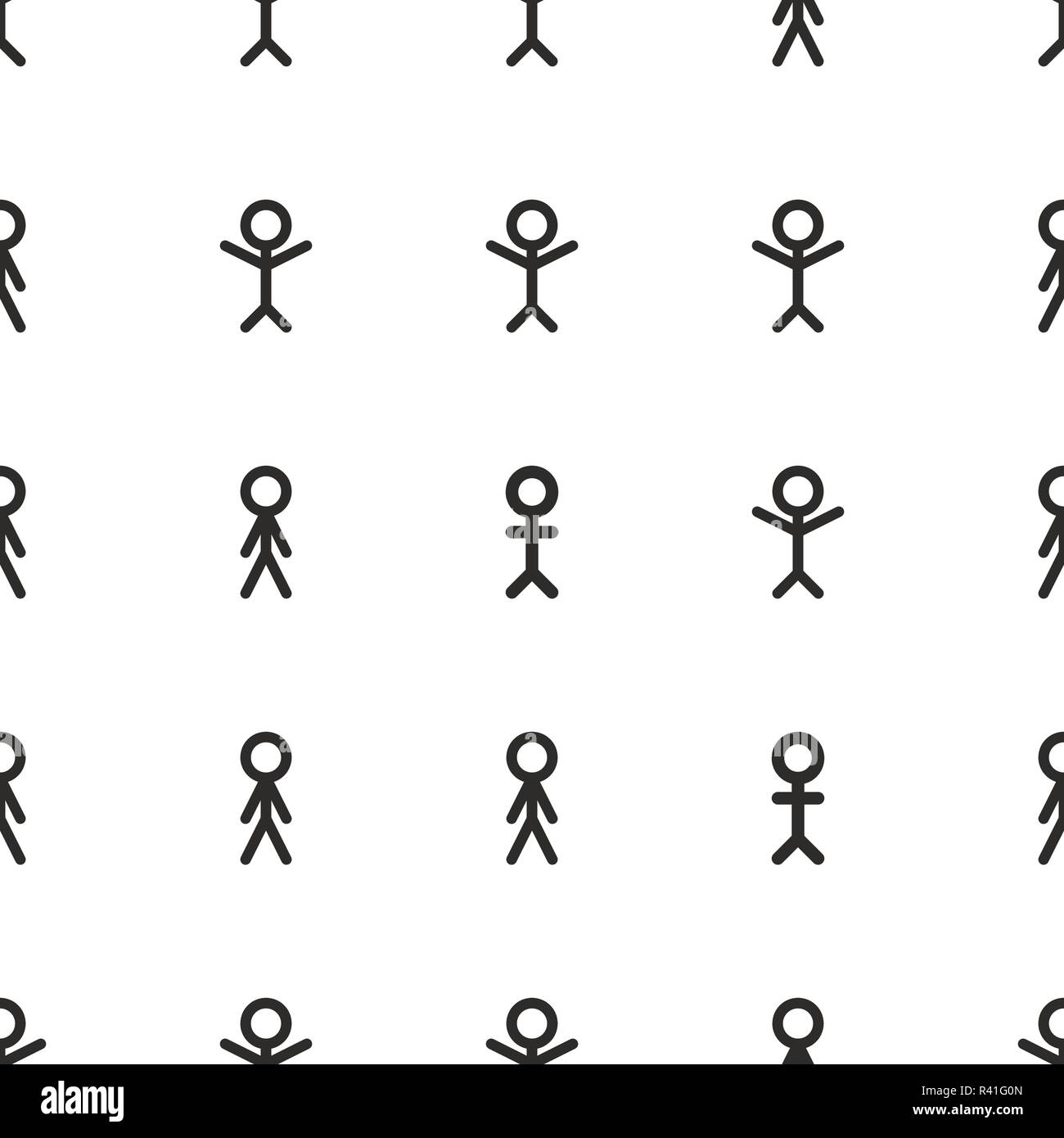 Seamless abstract illustrations of sign of people or human, conceptual ...